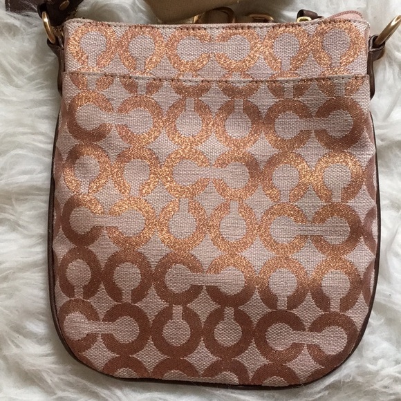 Coach | Bags | Coach Shimmer Rose Gold Crossbody Bag | Poshmark